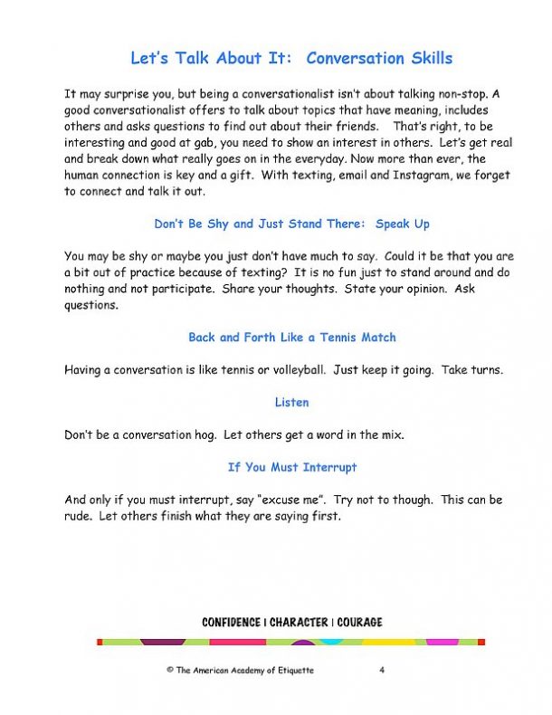 Communication Skills Curriculum High School Manners To Go™