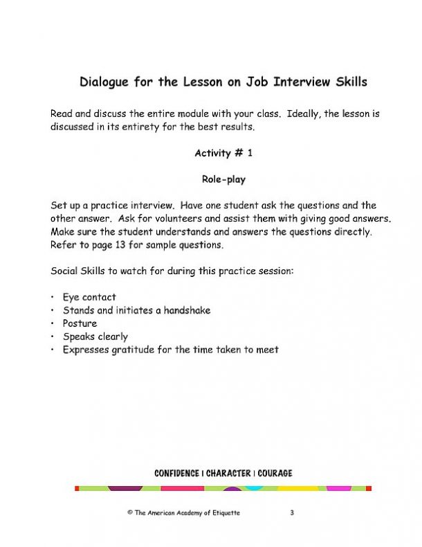 Job Skills Curriculum High School - Manners To Go™