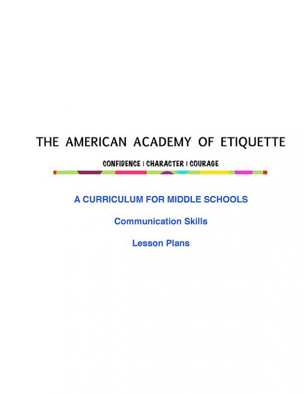 Communication Skills Curriculum Middle School Manners To Go™