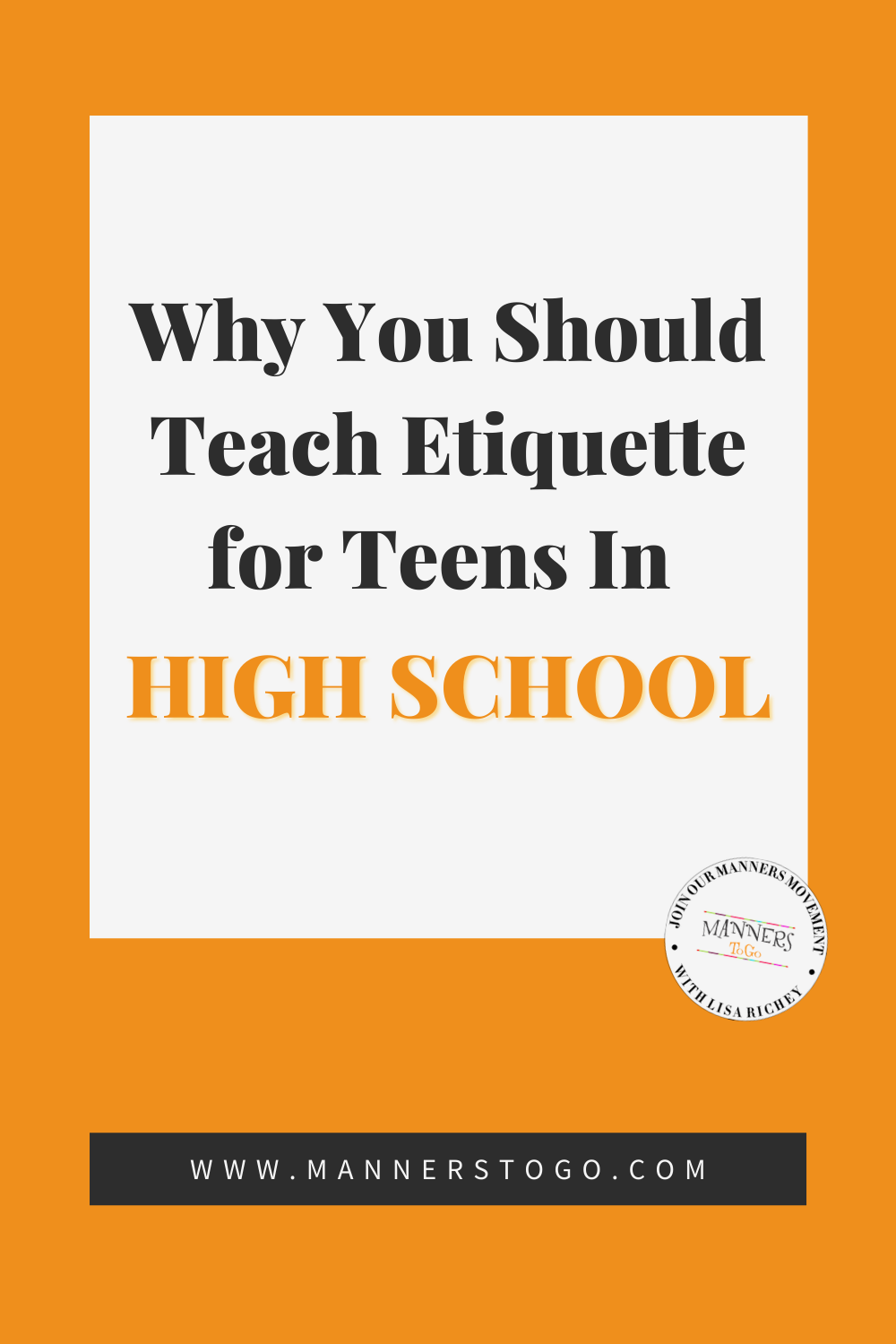 Why You Should Teach Etiquette for Teens In High School